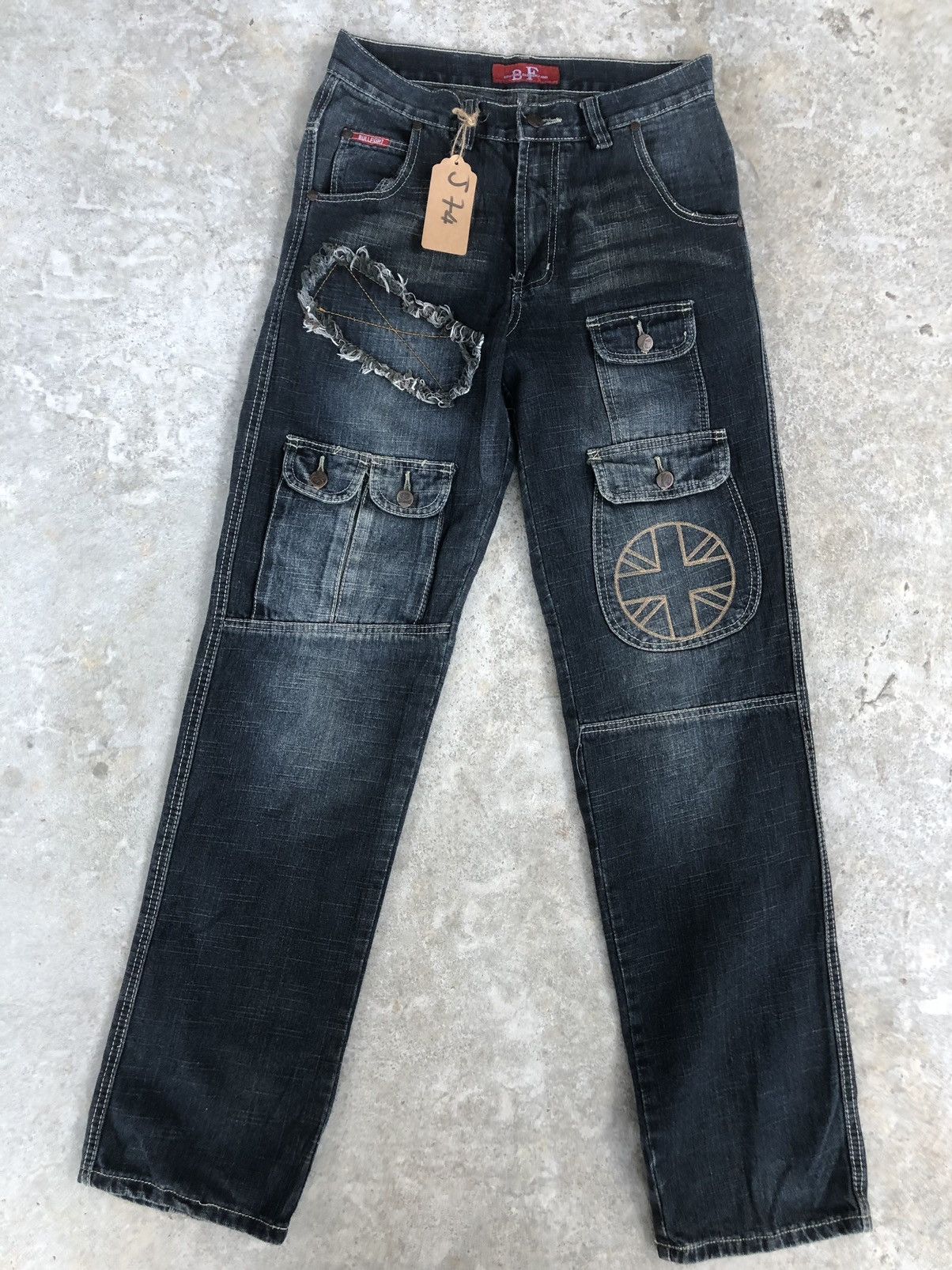 Japanese Brand × Streetwear Japanese Bull Figh multi pocket Cargo Jeans ...