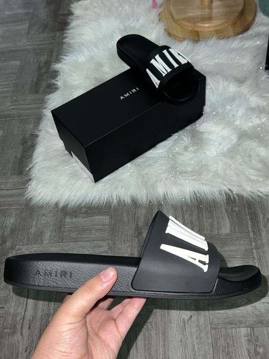 Amiri Amiri Logo Pool Slides | Grailed