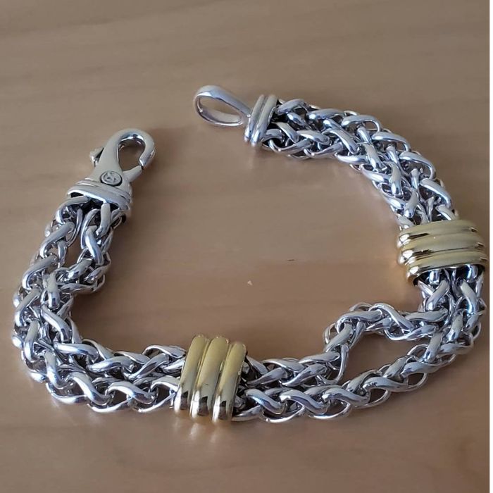 David Yurman David Yurman Double Wheat Bracelet in Sterling Silver ...