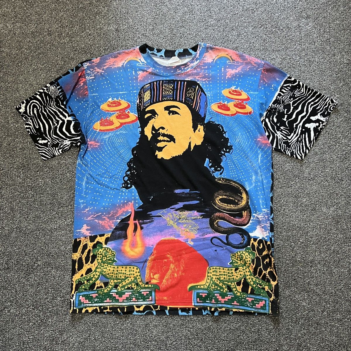 Vintage 1995 Carlos Santana heaven smiles michael rios art band tees ...