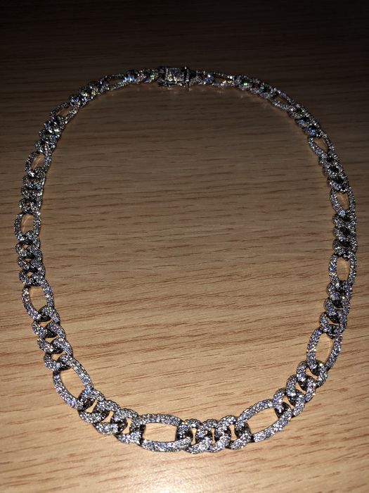 Gold Chain White Gold Cuban Figaro Diamond Figaro Cuban Chain Figaro ...