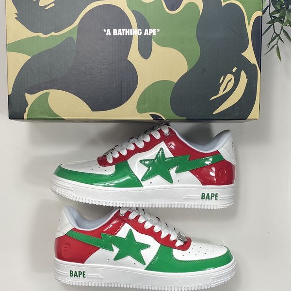 Bape A Bathing Ape Bapesta Green/Red | Grailed