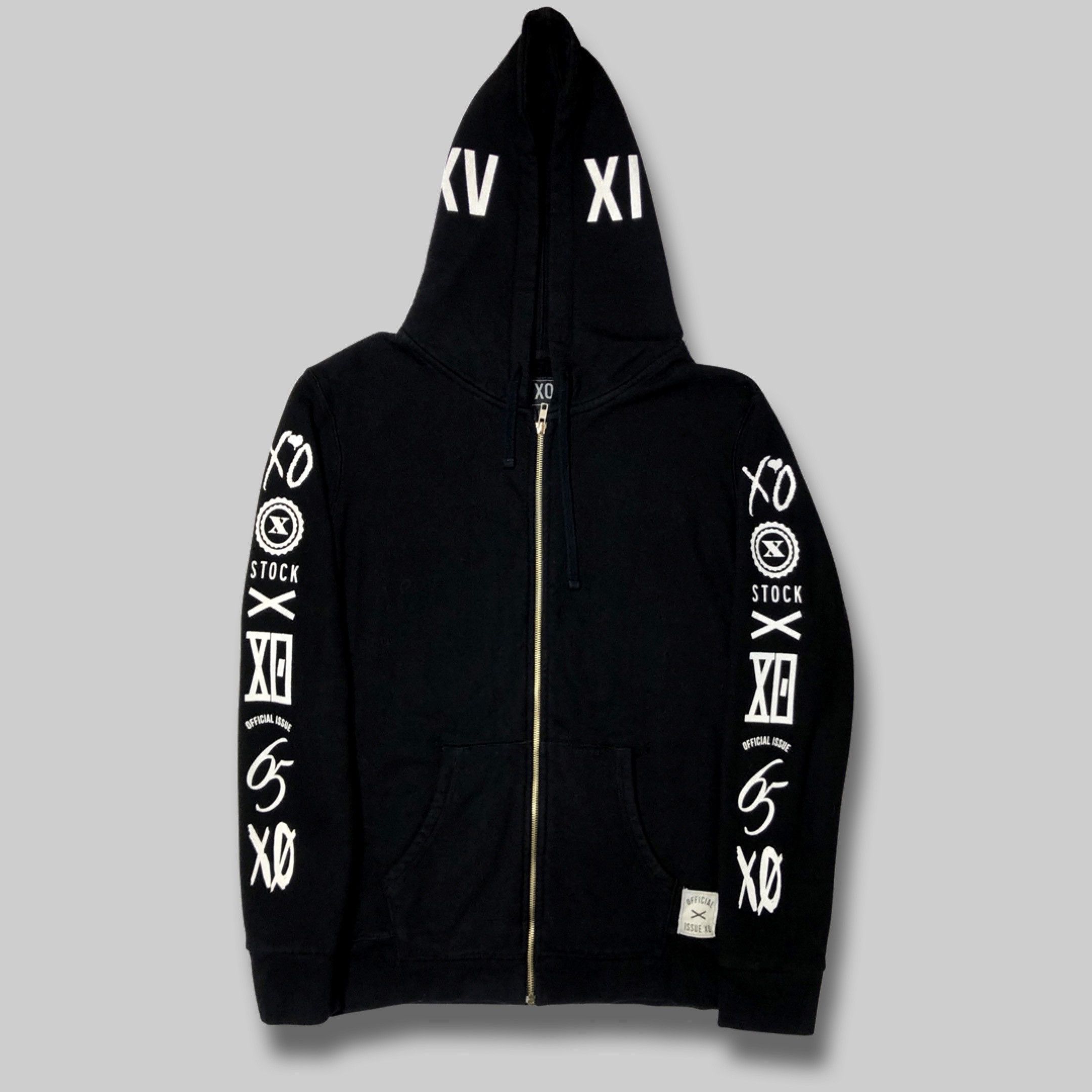 The Weeknd × XO OFFICIAL ISSUE XO CUT & SEWN ZIP UP HOODIE | Grailed