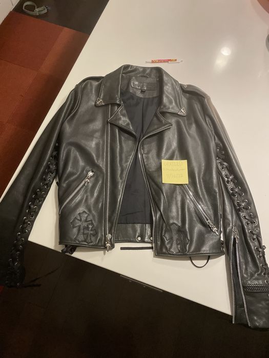 Vintage Chrome Hearts Leather Biker Jacket | Grailed