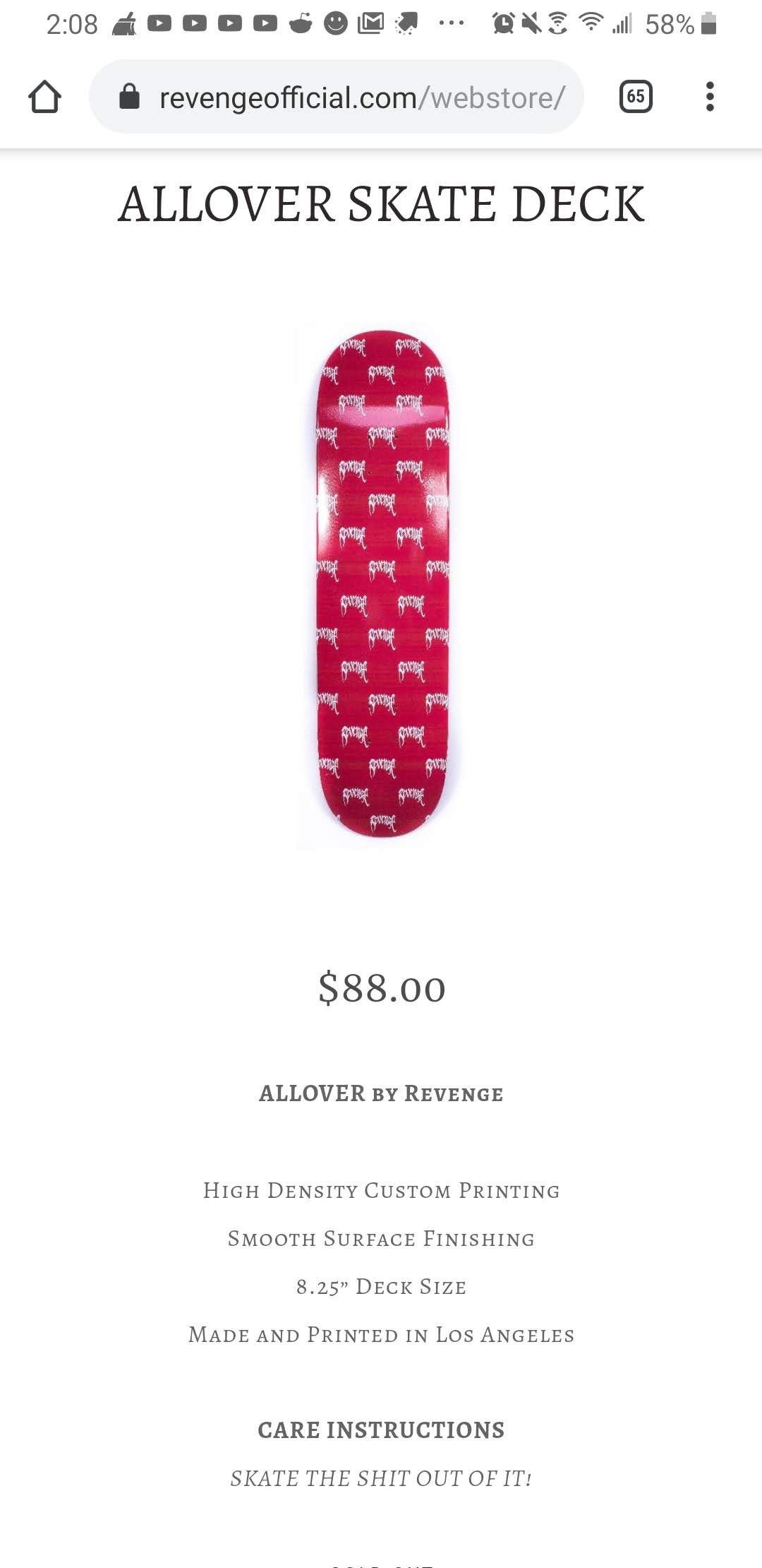 Revenge Revenge skate deck | Grailed