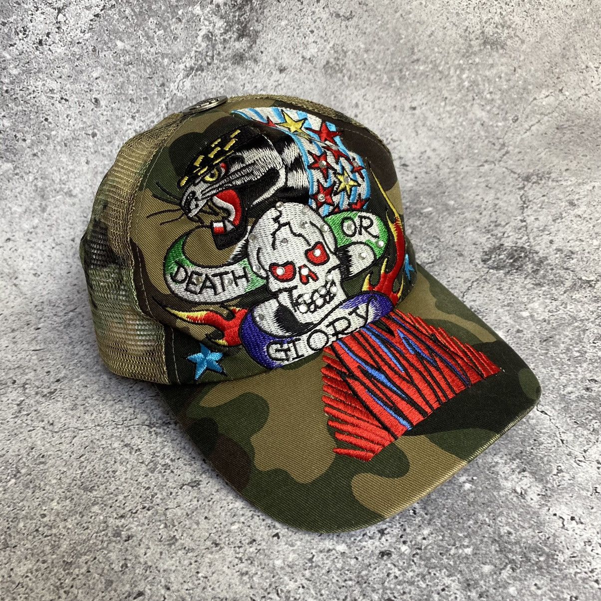 Ed Hardy Vintage Ed Hardy Camouflage Skull Trucker Cap Hat | Grailed