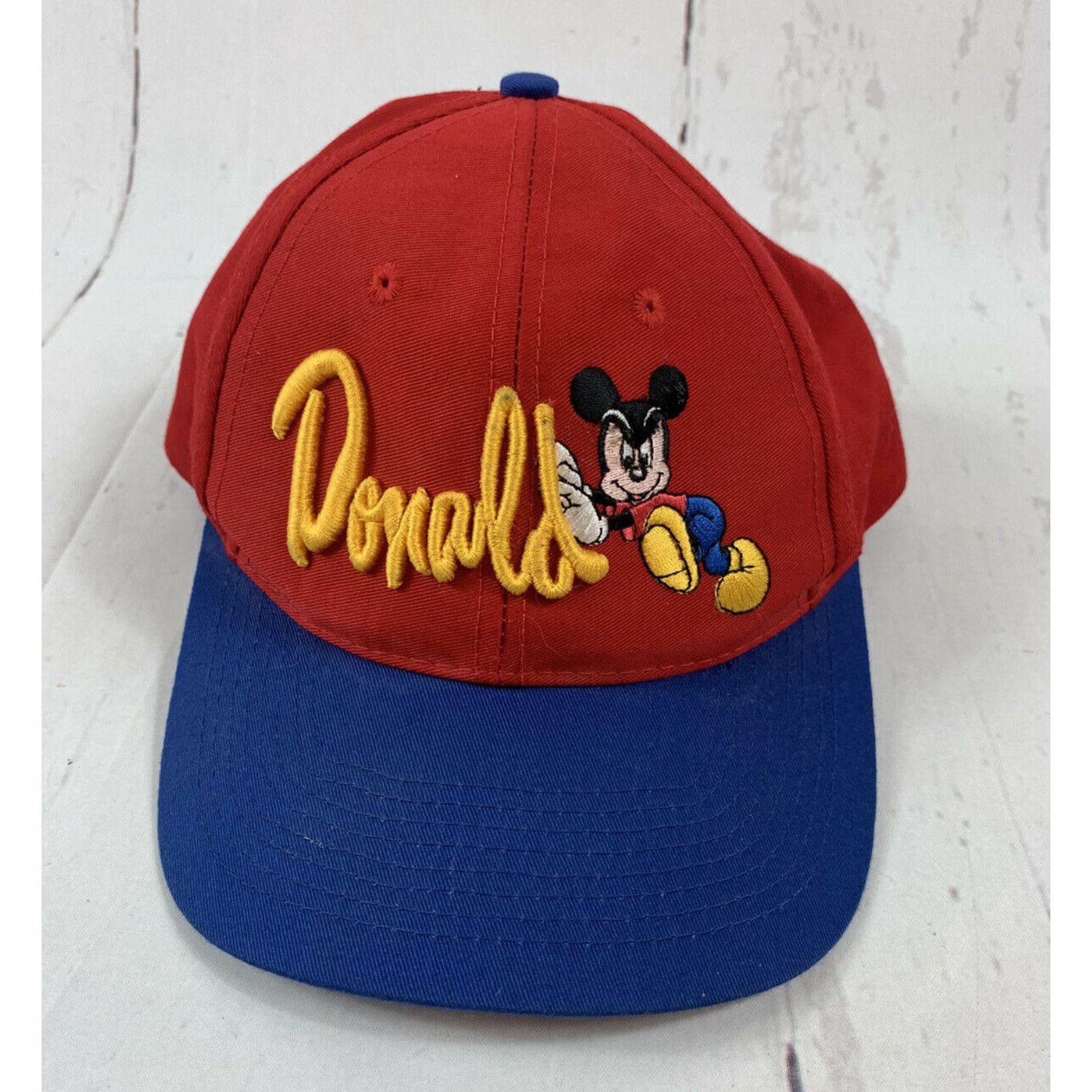 Vintage Vintage Disney Donald Mickey Mouse Red Hat Snapback Goofys Hat ...
