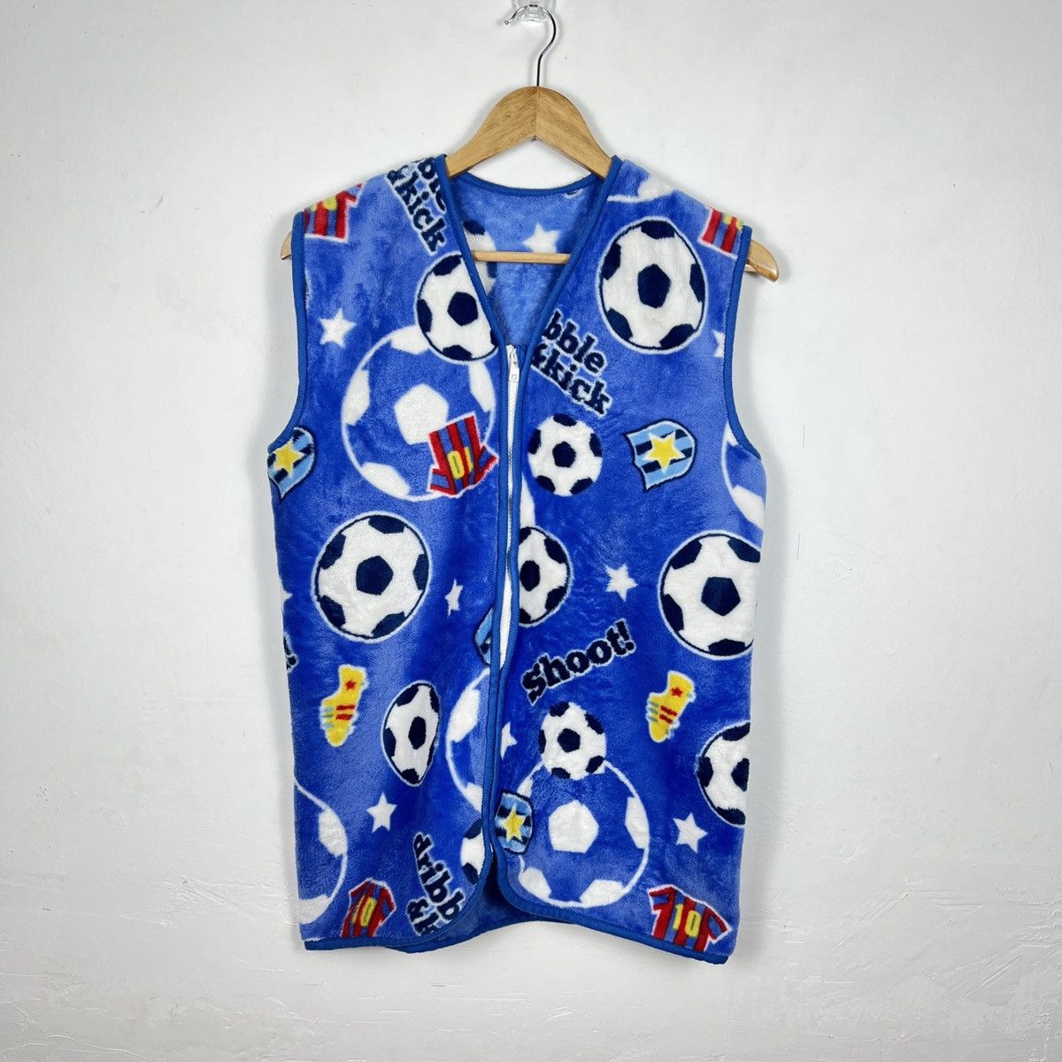 Vintage Vintage Fleece Vest Soccer Theme Messi Barcelona | Grailed