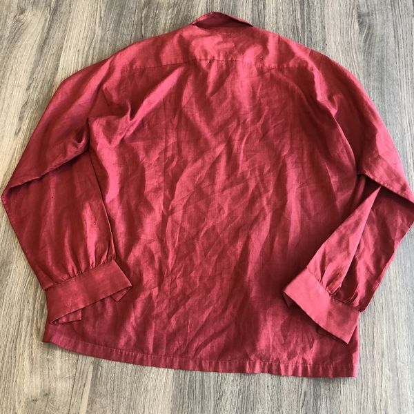 Vintage Vintage 80s Red Button Up Shirt/ Light Weight/ Formal L | Grailed