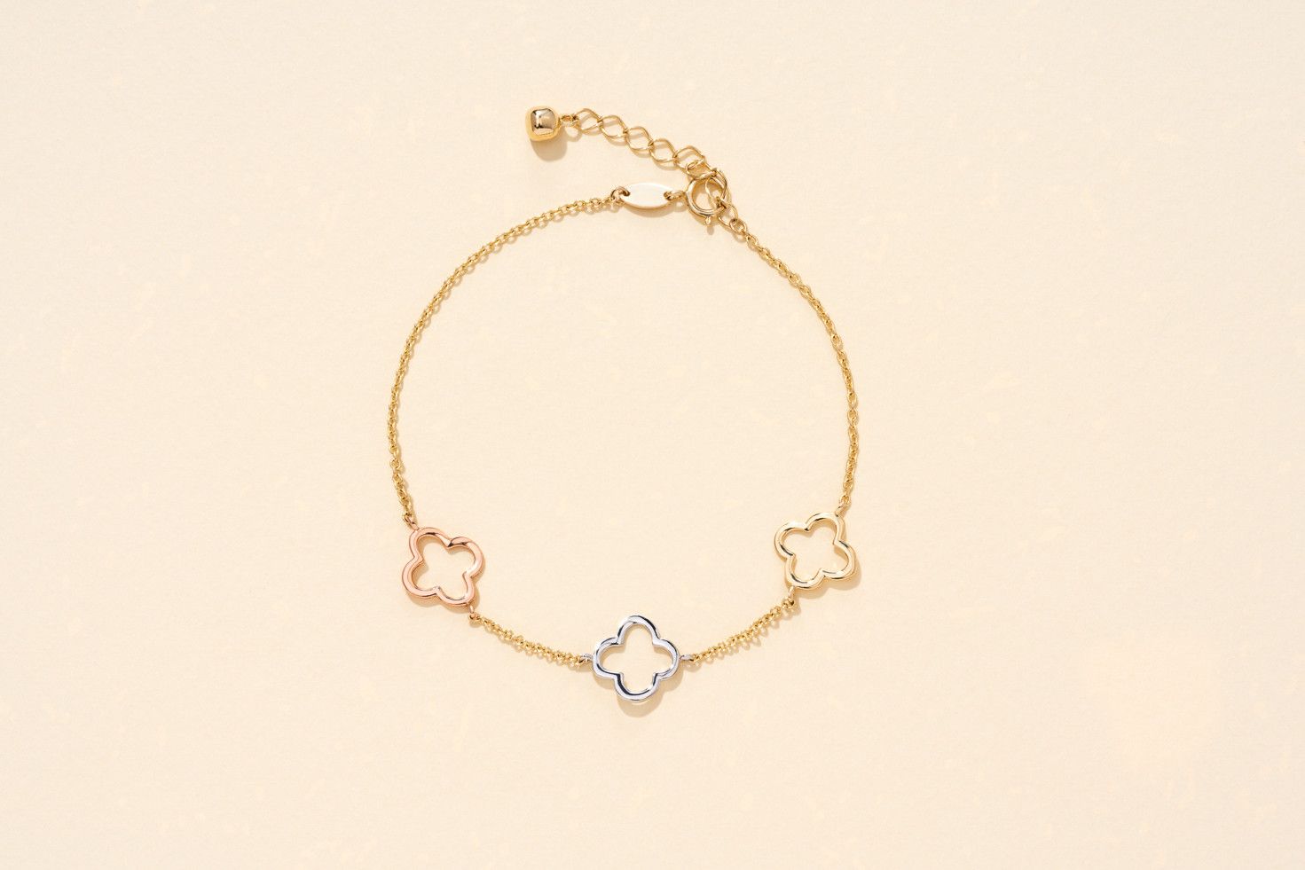 Handmade 14K real gold Clover Chain bracelet| Fancy Chain Bracelet ...