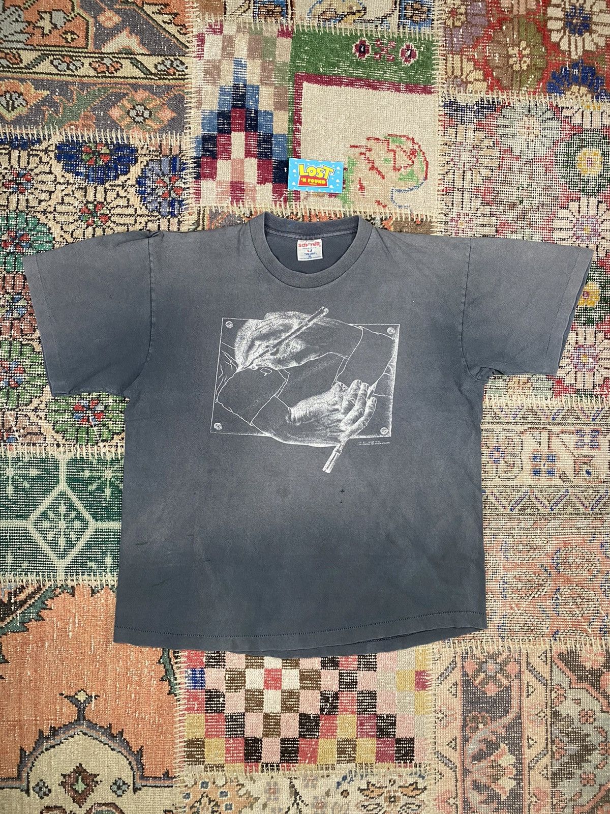 Art × Made In Usa × Vintage ‘90s Vintage Mc Escher Hands Sketching Art ...