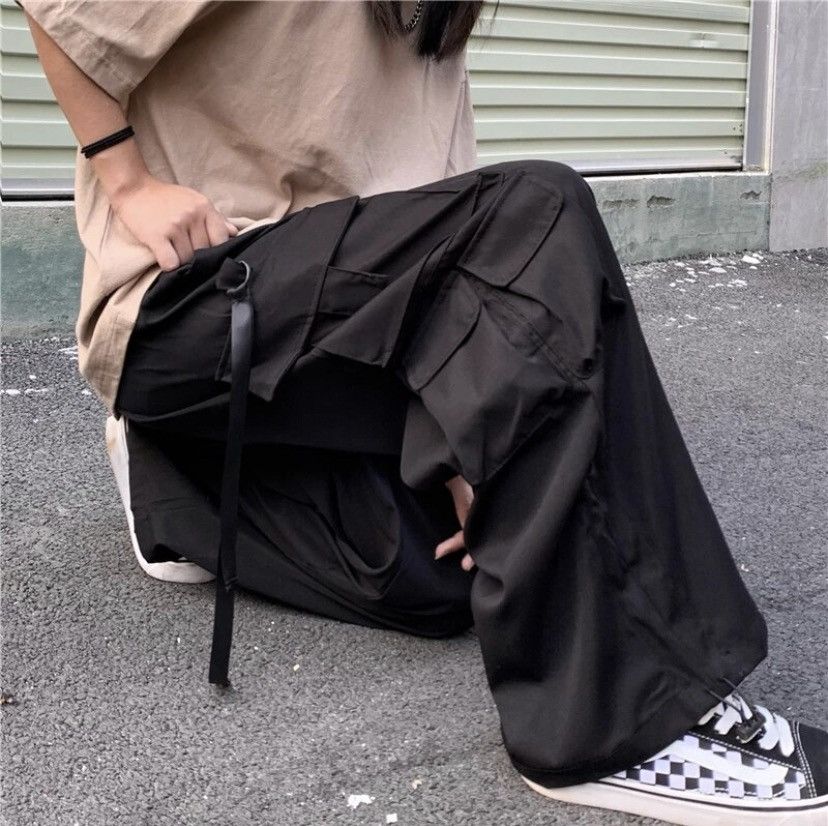 Avant Garde × Japanese Brand × Streetwear Black Street Fashion Pants ...