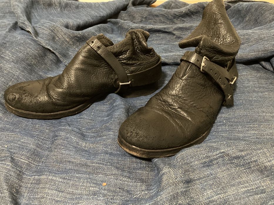 Ma+ Ma+ Black Bison Leather Engineer Boots | Grailed