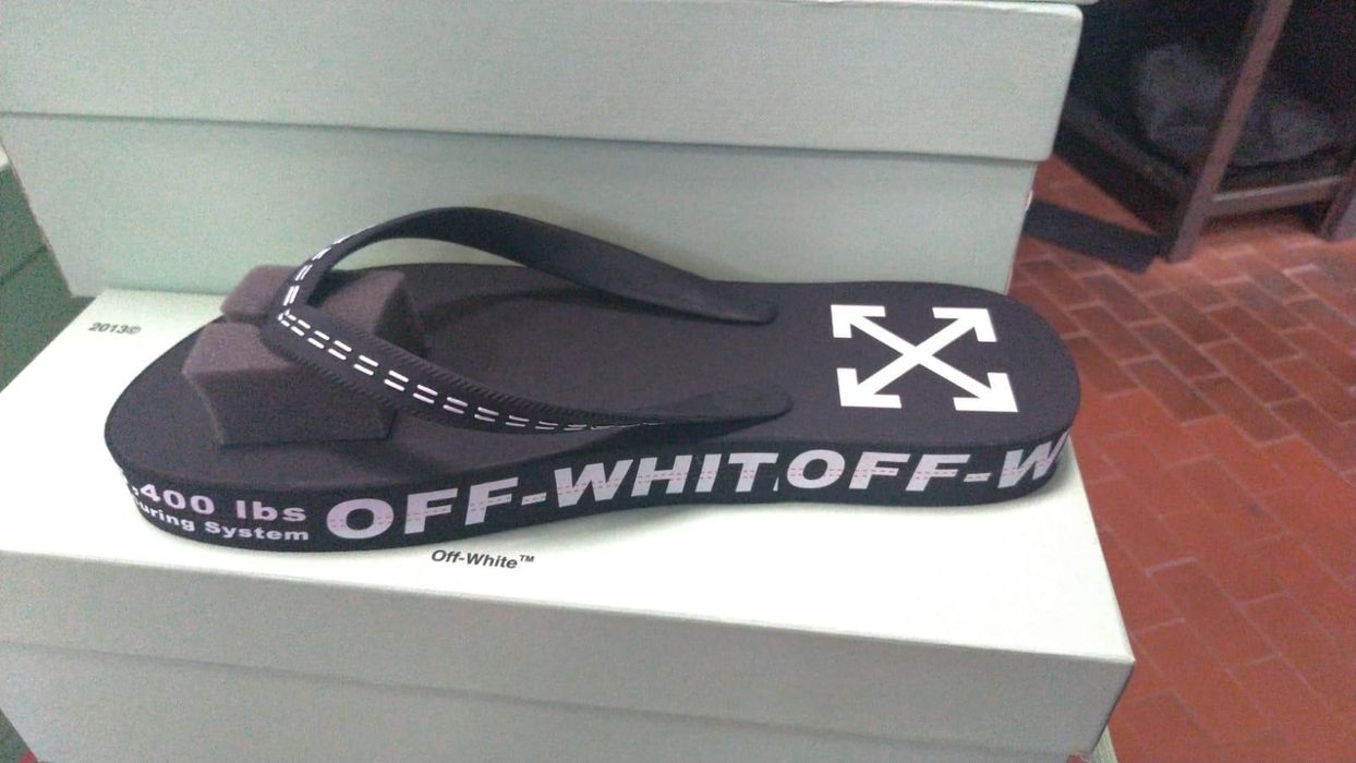 Off-White Flip Flop Sandals in Black | Grailed