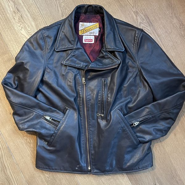 Supreme Supreme Schott Perfecto Brown Leather Biker Jacket | Grailed