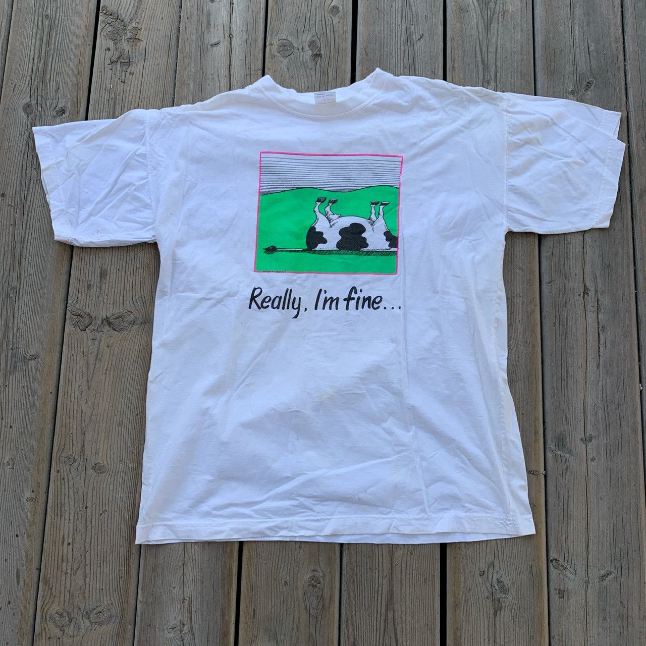 Vintage Vintage “really, I’m fine” cow tee | Grailed
