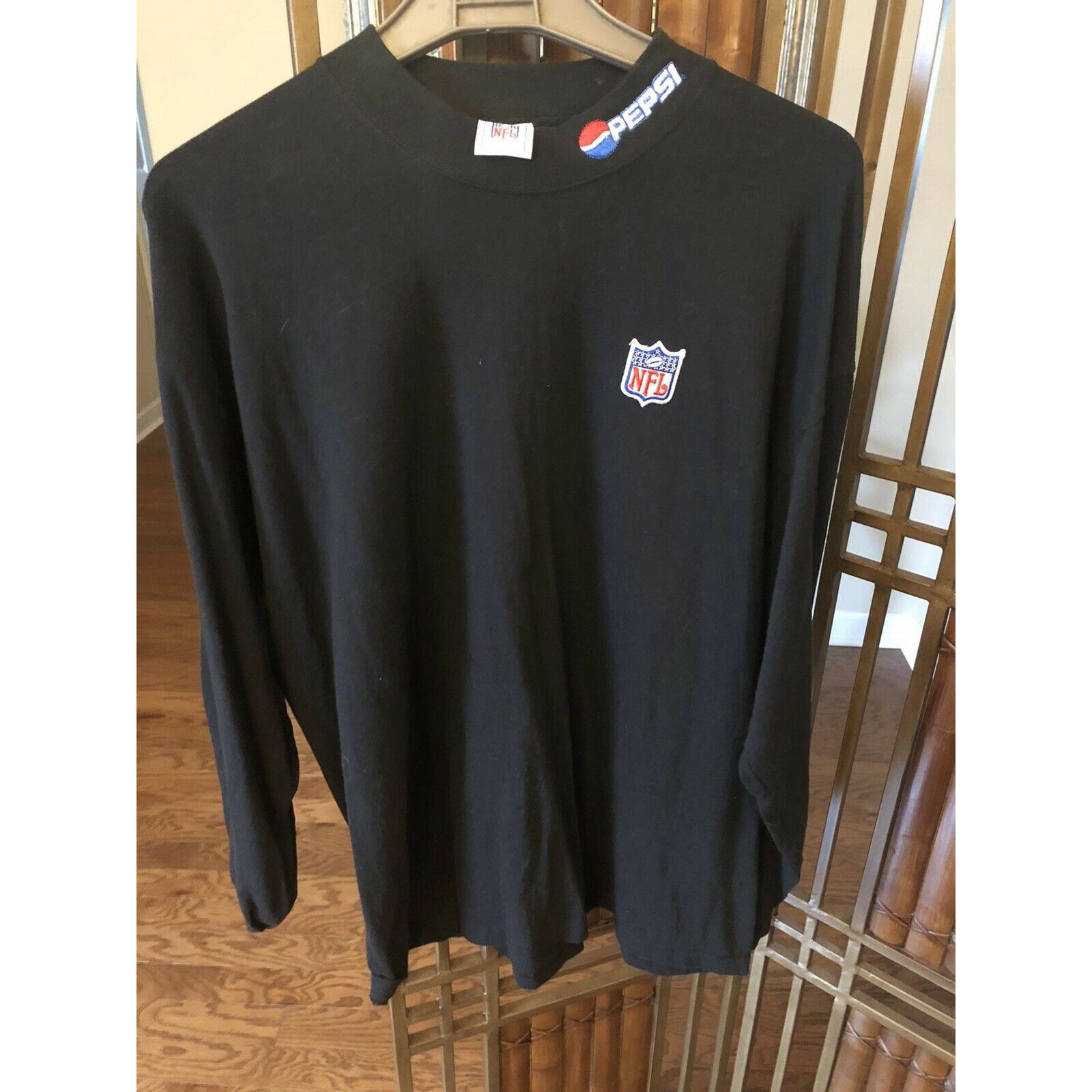Pepsi Vintage Promo 2000s Pepsi Logo NFL High Neck T Shirt Black Size ...