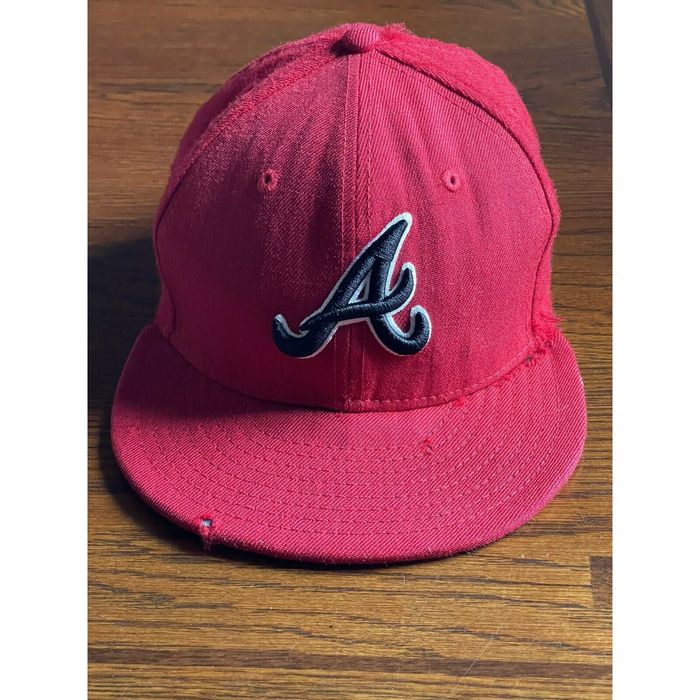 New Era New Era 59Fifty Hat Men MLB Team Atlanta Braves Red Red Fitted ...