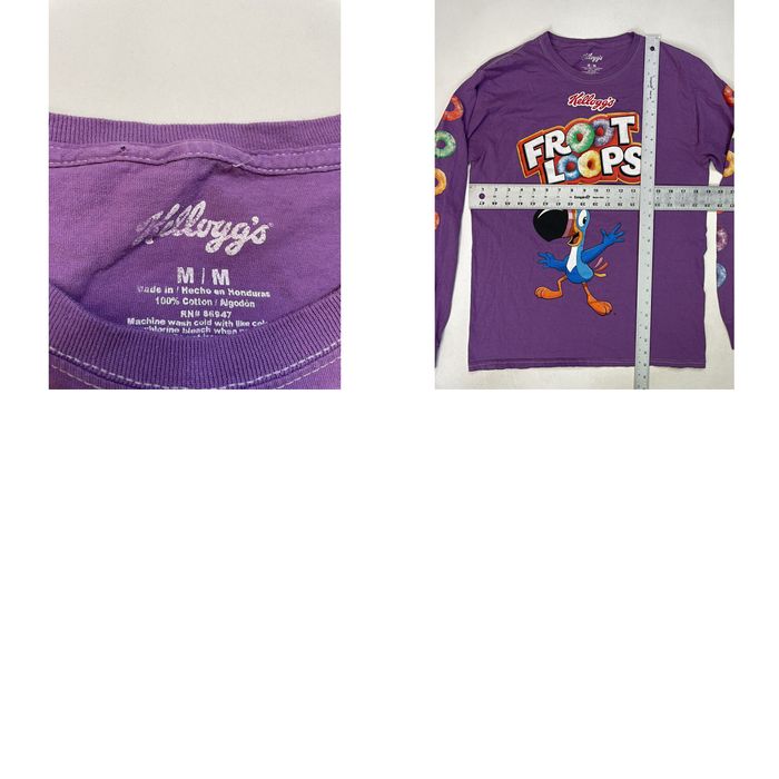 Vintage Kellogg’s Froot Loops Graphic T-shirt Men Adult Medium Purple ...