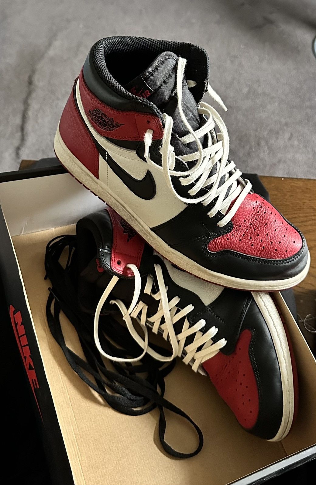 Jordan Brand × Nike GRAIL Air Jordan 1 Retro High OG Bred Toe 2018 ...