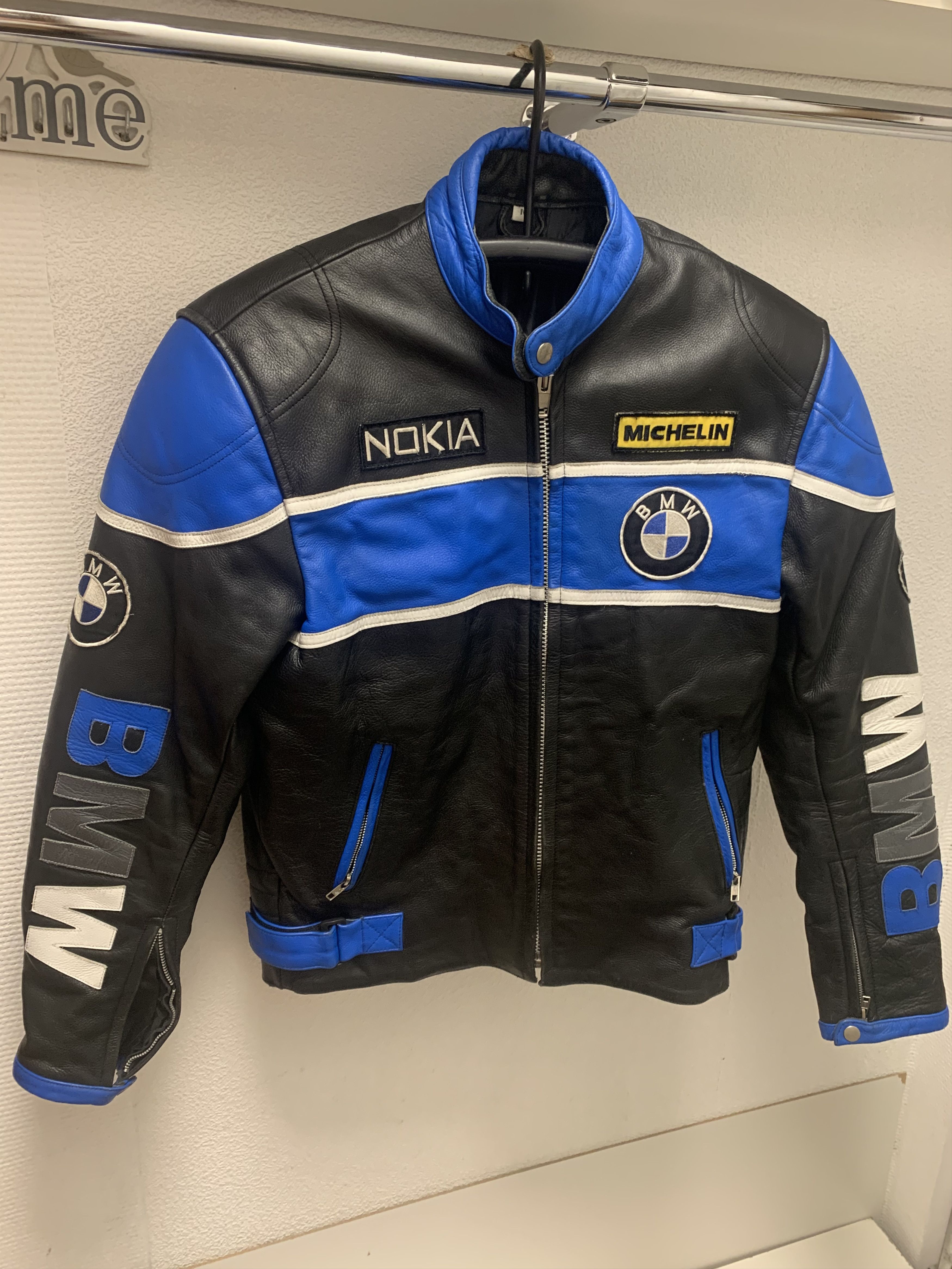 Bmw × Racing × Vintage BMW vintage leather jacket M big logo Michelin ...