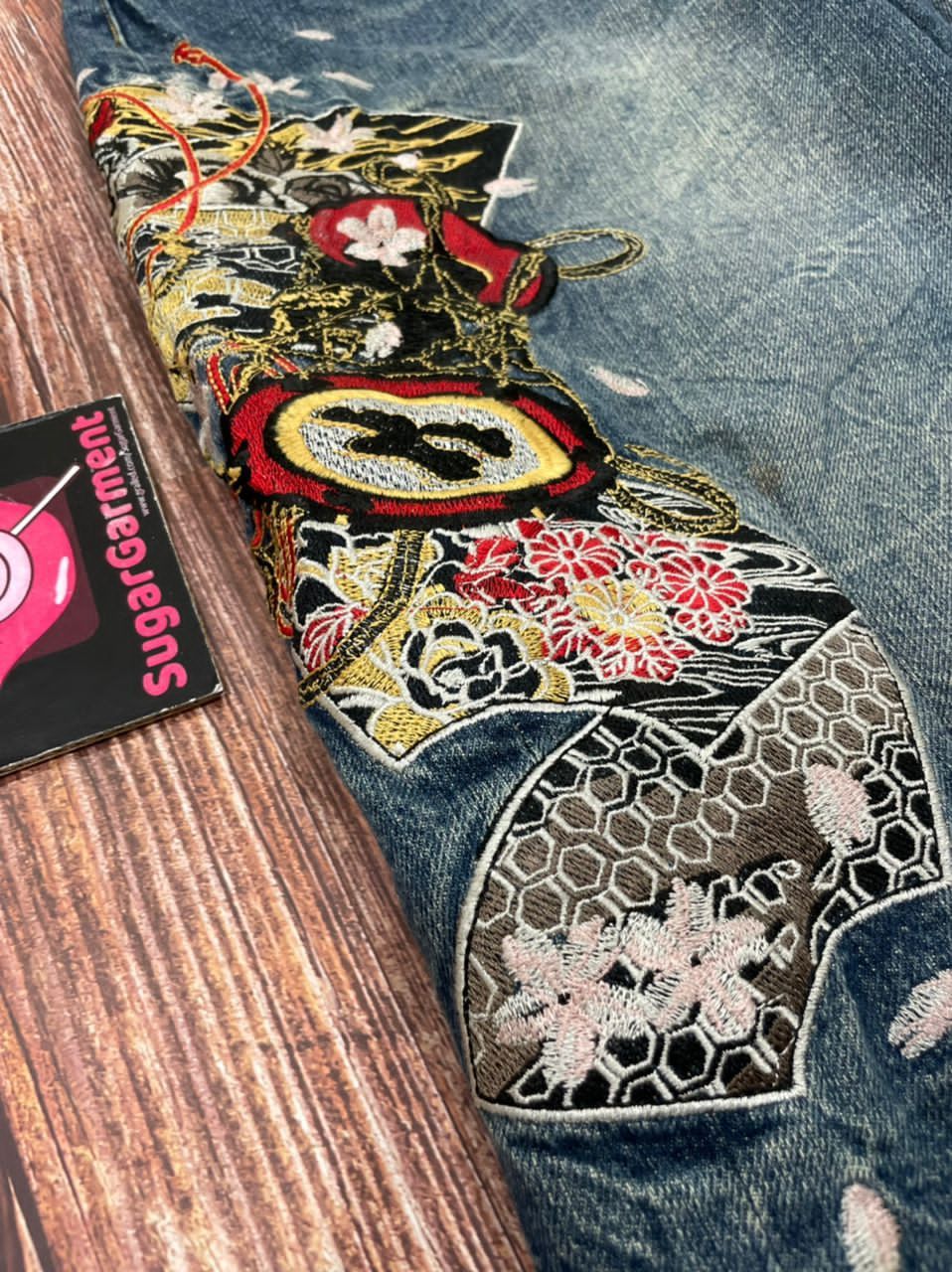 Vintage Japanese Jeans Embroided Koi Fish Wagara | Grailed