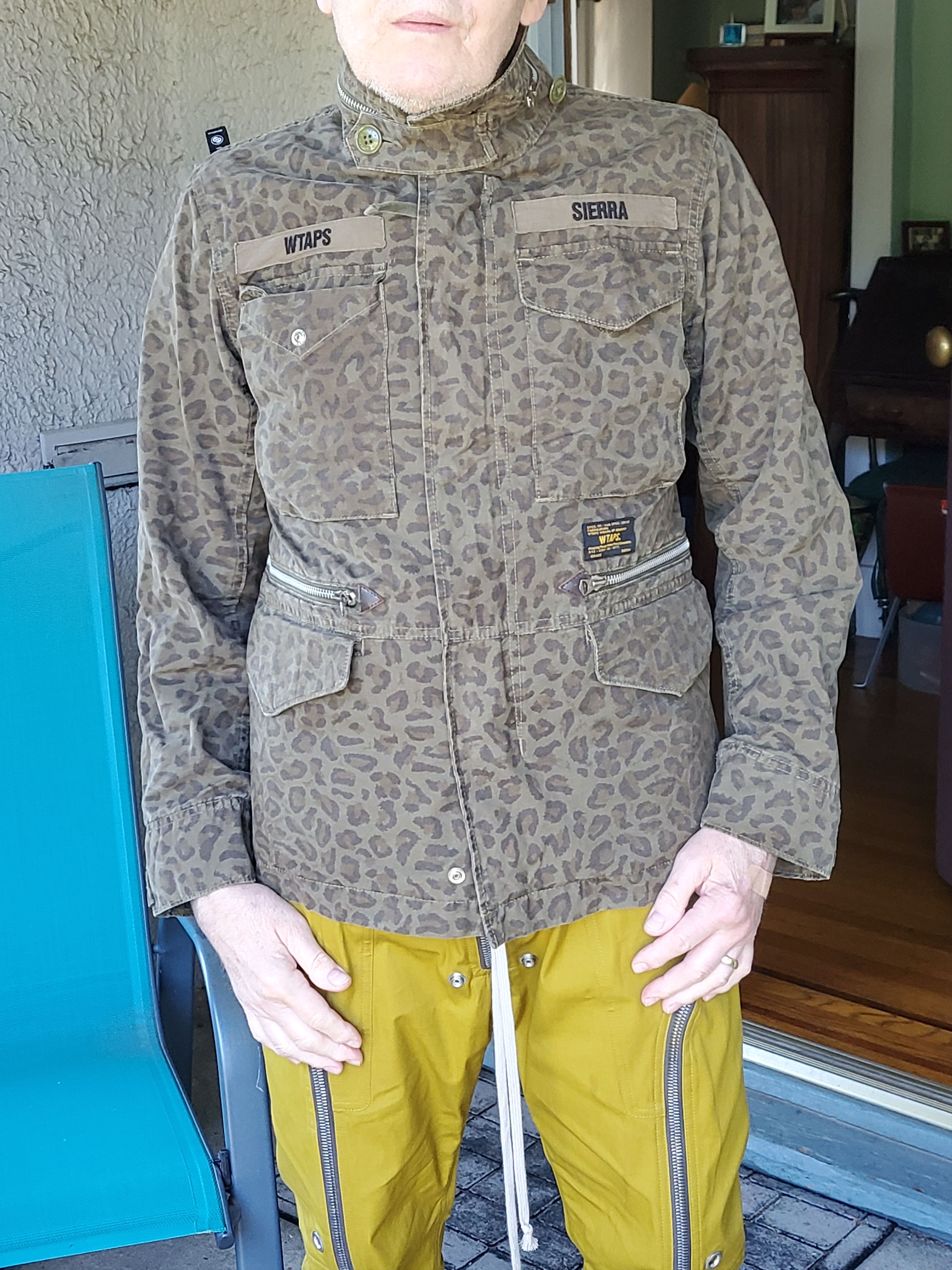 Wtaps Green leopard print field jacket | Grailed