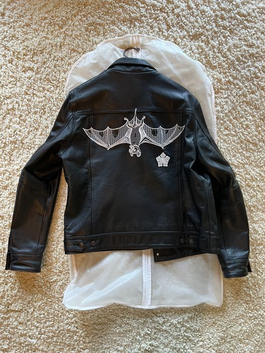 Streetwear Years of Tears Osbatt Leather Black/White Embroidered Jacket ...