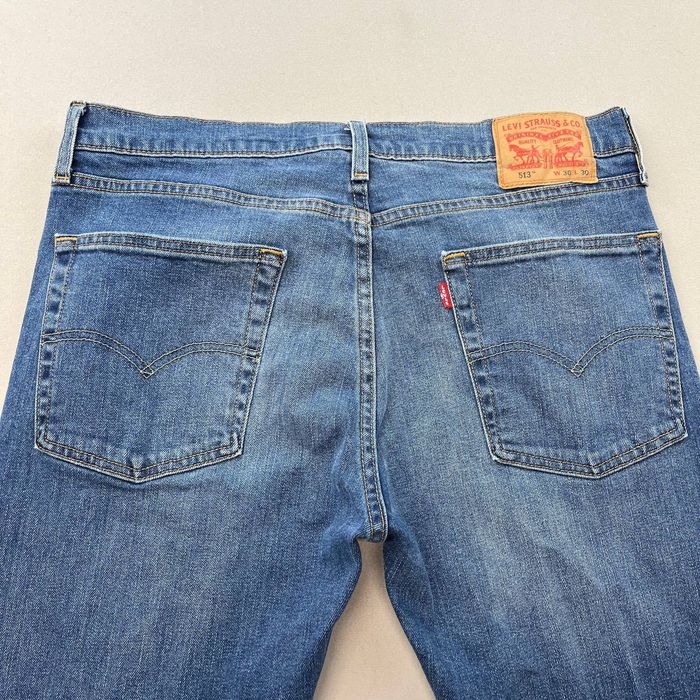 Levi's Levis 513 Jeans Mens 36x30 Blue Slim Straight Fit Stone Wash ...