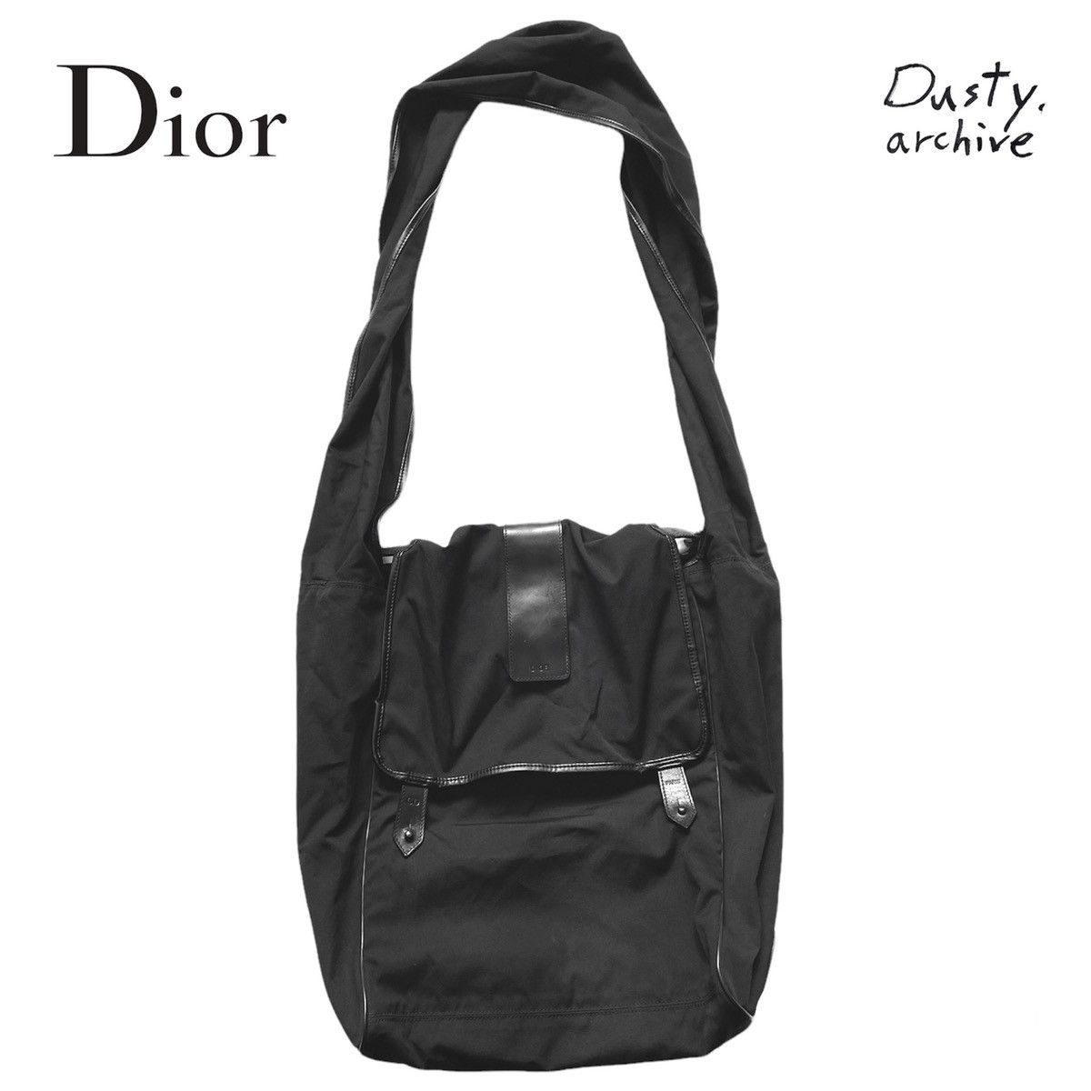 Dior Dior homme 2004 hedi nylon / leather messenger bag | Grailed
