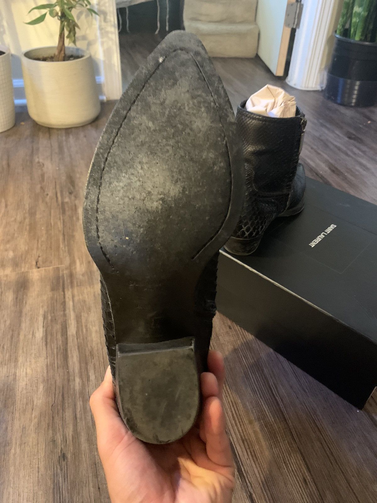 Saint Laurent Paris Python Lukas boots | Grailed