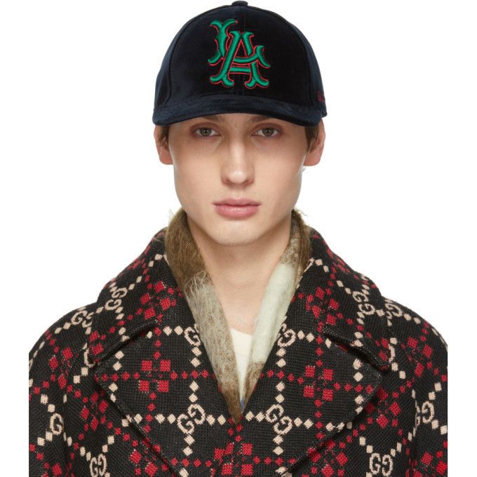 Gucci Gucci Hat Blue LA Angels Edition Velvet Patch Gucci Cap | Grailed