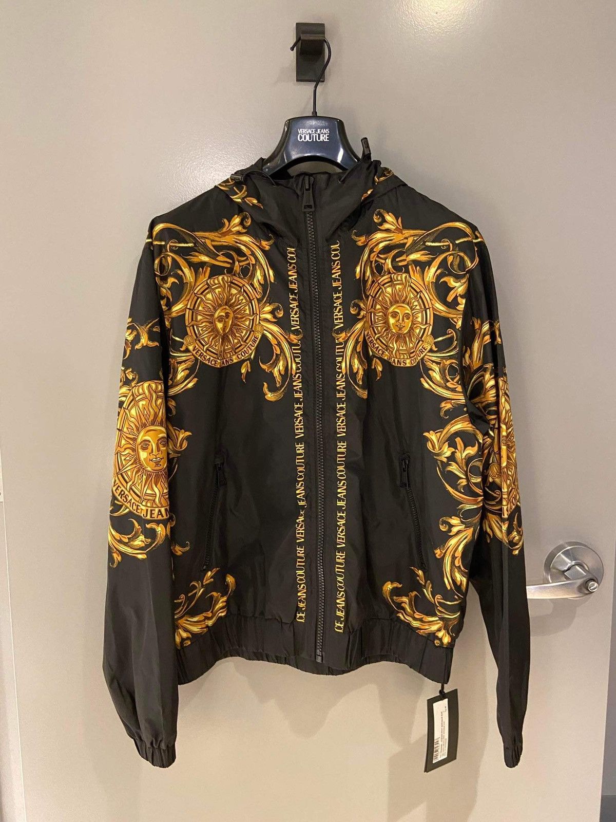 Versace × Versace Jeans Couture Black & Gold Versace Jacket | Grailed