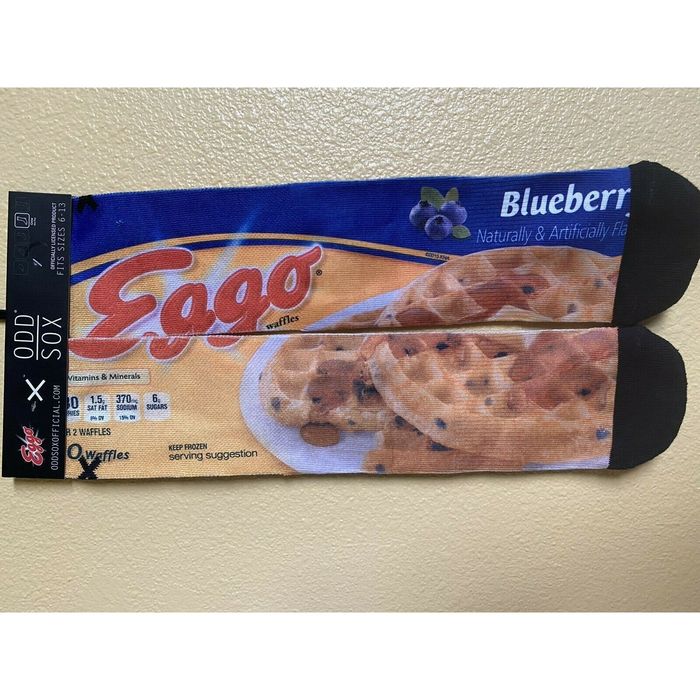 Streetwear Eggo Waffles Blueberry crew socks UNISEX size 6-13 Knits ...