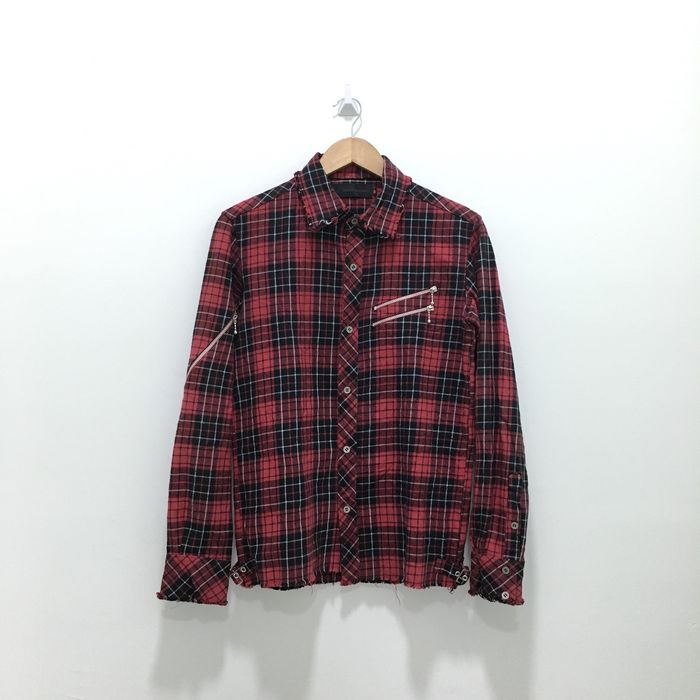 Japanese Brand IMPERIAL Smack Engineer Red Tartan Flannel Shirt Punk ...