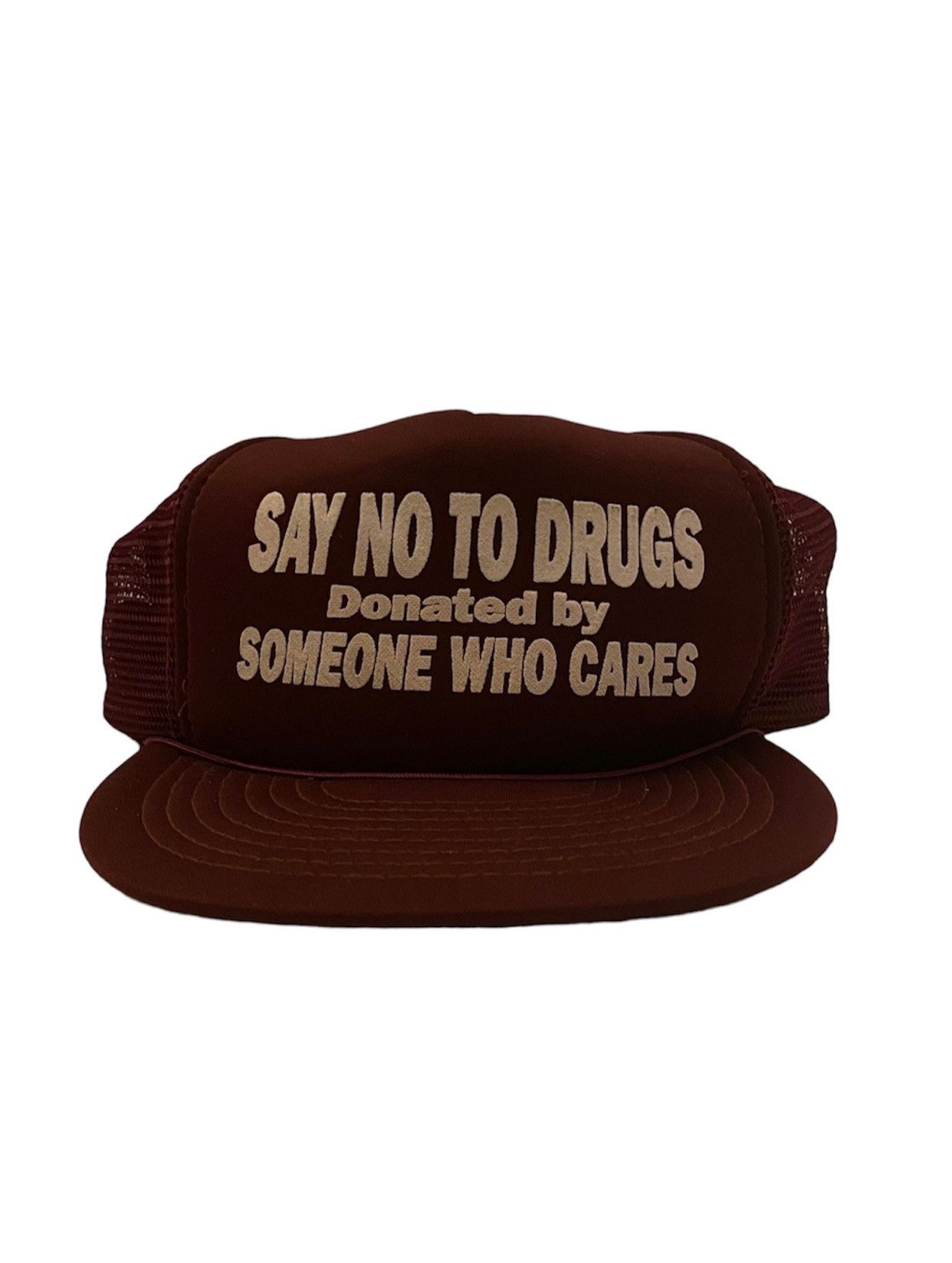 Vintage Vintage Drugs Narcotics Burgundy Speedway Trucker Hat | Grailed
