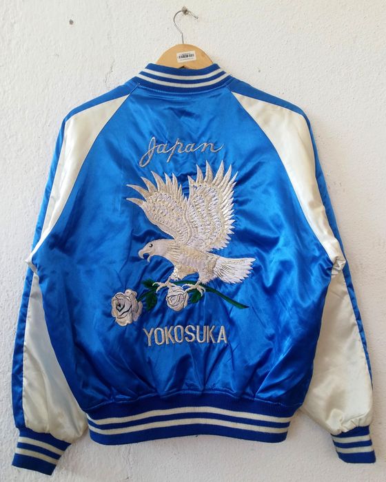 Sukajan Souvenir Jacket Vintage SUKAJAN Eagle Hawk Yokosuka Japan ...