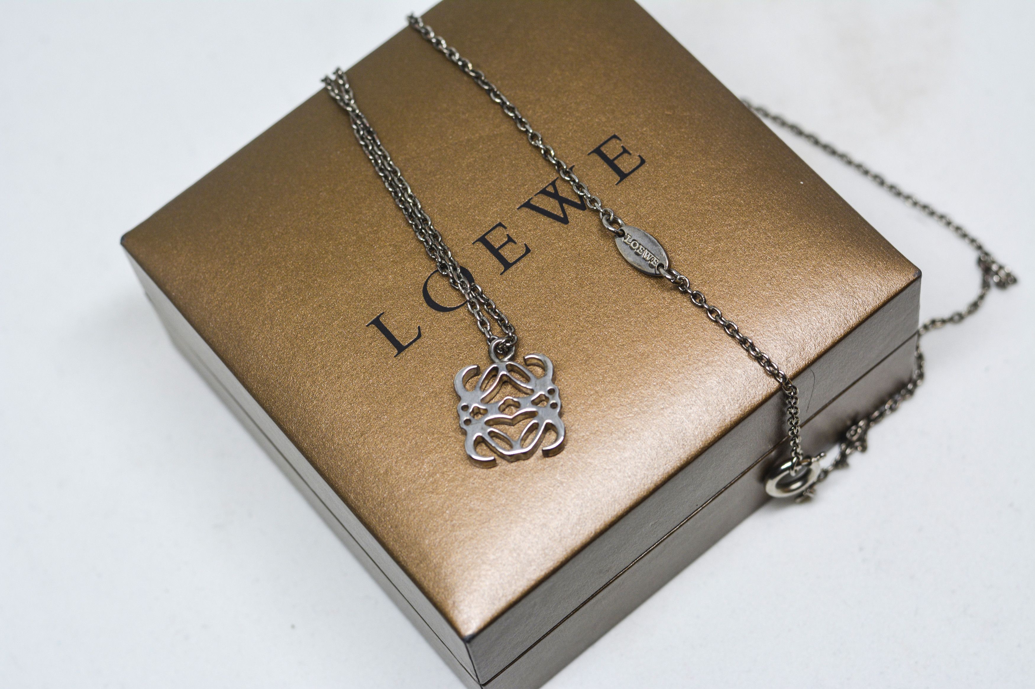 Loewe Silver Anagram Chain Necklace | Grailed
