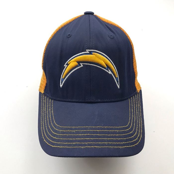 Vintage Los Angeles Chargers Hat Cap Stretch Fit Blue Yellow Trucker ...
