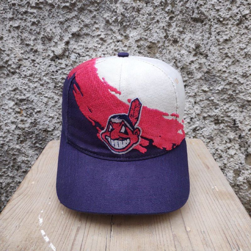 Logo 7 Vintage Splash Cleveland Indians Snapback Hat | Grailed