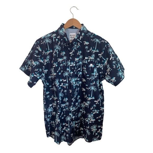 Rare Reverse Threads - Cotton & Lycra / Tropical Blue Button Up | Grailed