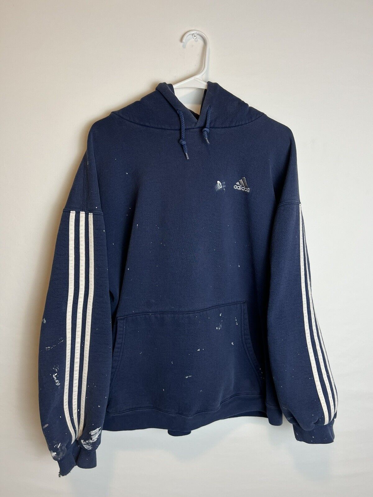 Adidas Adidas Vintage Blue 3 Stripes Sleeves Paint Splattered | Grailed