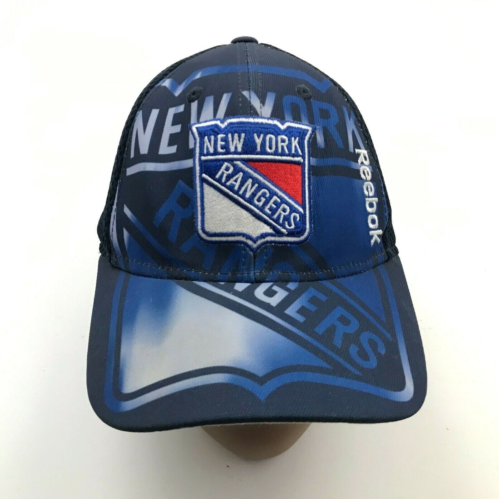 Reebok VINTAGE New York Rangers Hat Cap Stretch Fit Blue Red ...