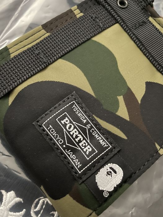 Bape Bape x Porter Green Camo Bi-Fold Wallet | Grailed