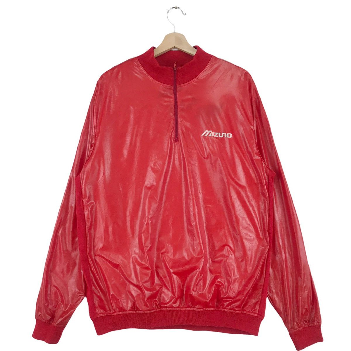 Mizuno × Vintage 90’s Mizuno Red Polyurethane Pullover | Grailed