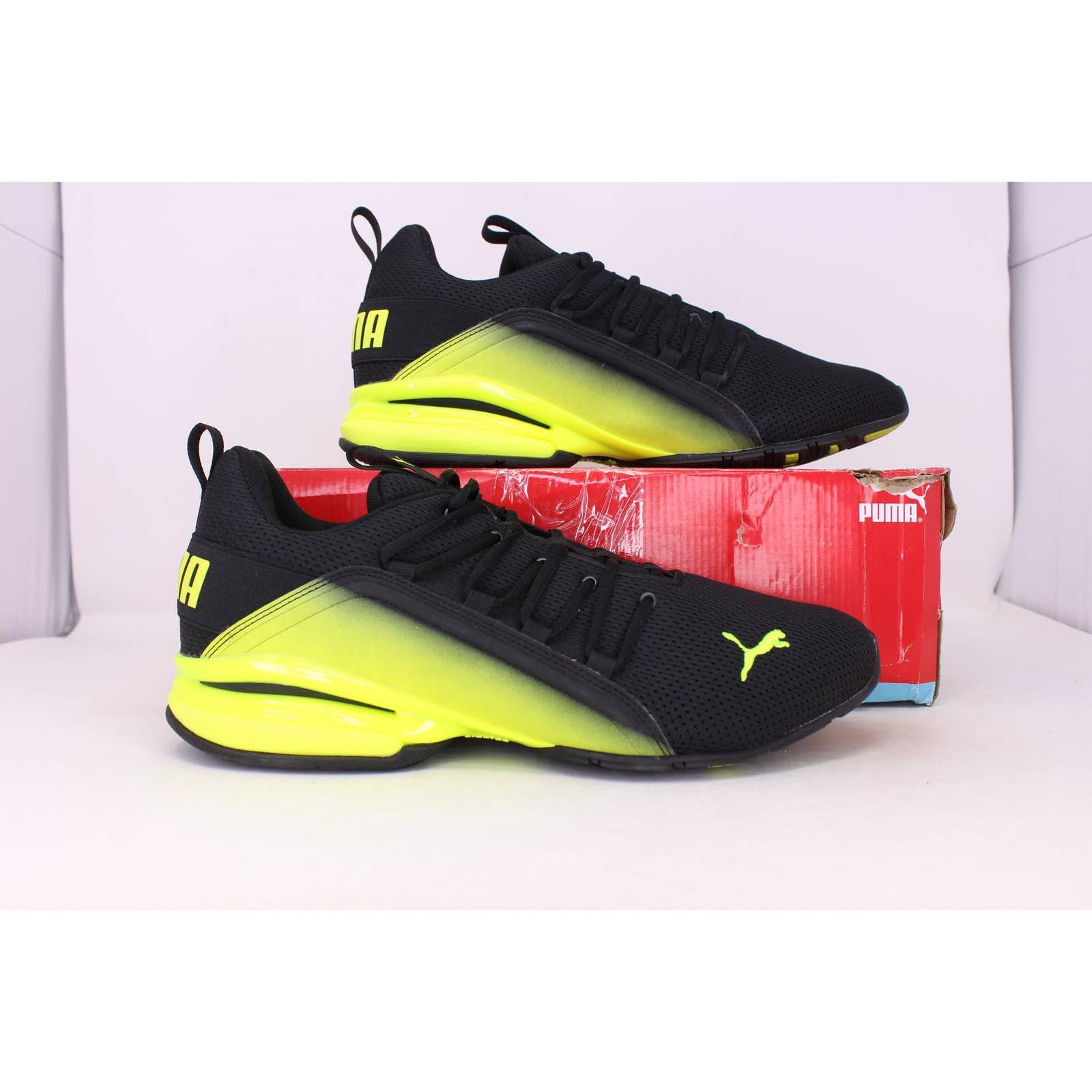 Puma Axelion Interest Fade Black-Yellow Alert 376363 01 | Grailed