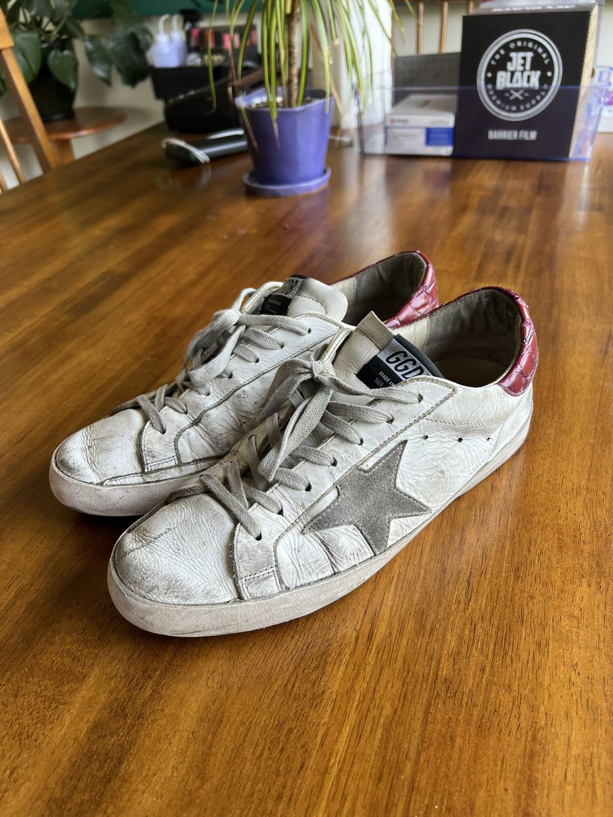 Golden Goose Golden Goode Super Star - White/Maroon - 41 | Grailed