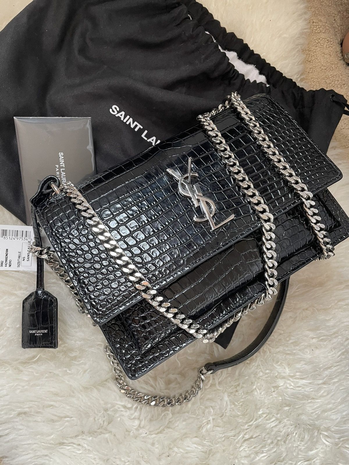 Saint Laurent Paris × Yves Saint Laurent Saint Laurent YSL Croc Medium ...