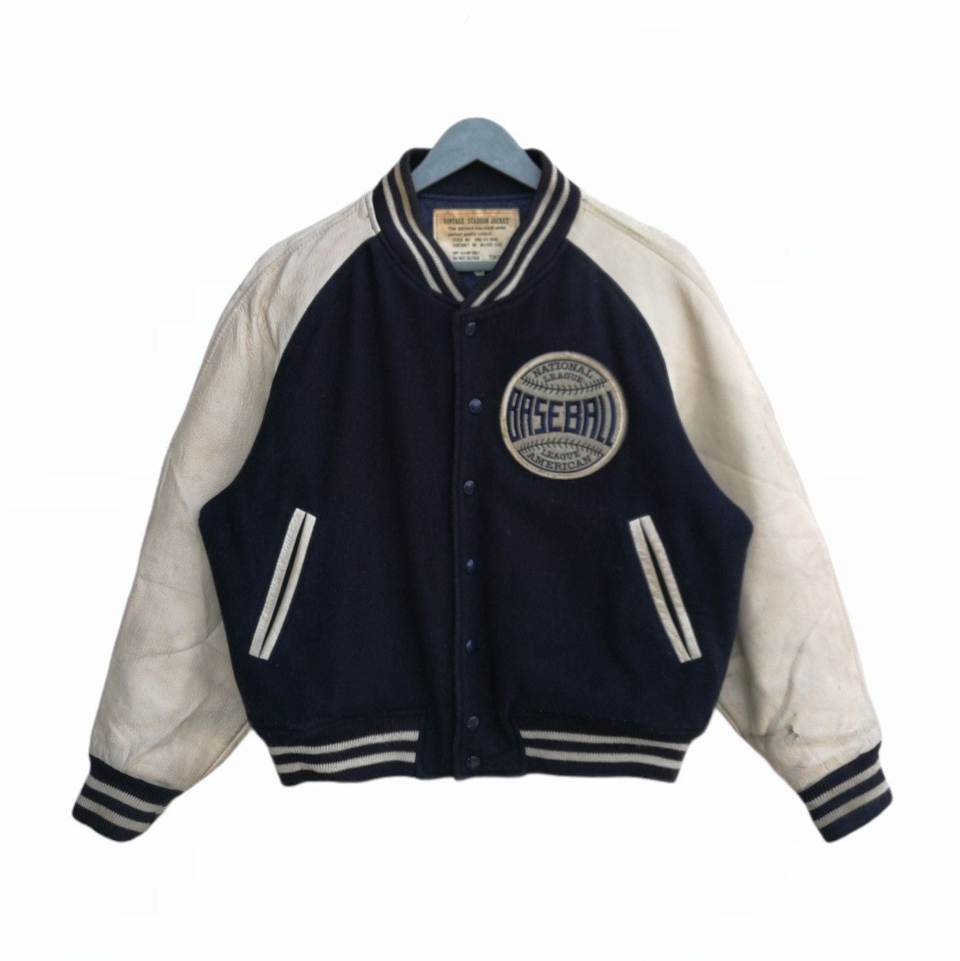 Oldvarsity/Stadium Vintage Stadium Varsity Jacket Sleeve Leather Size M ...