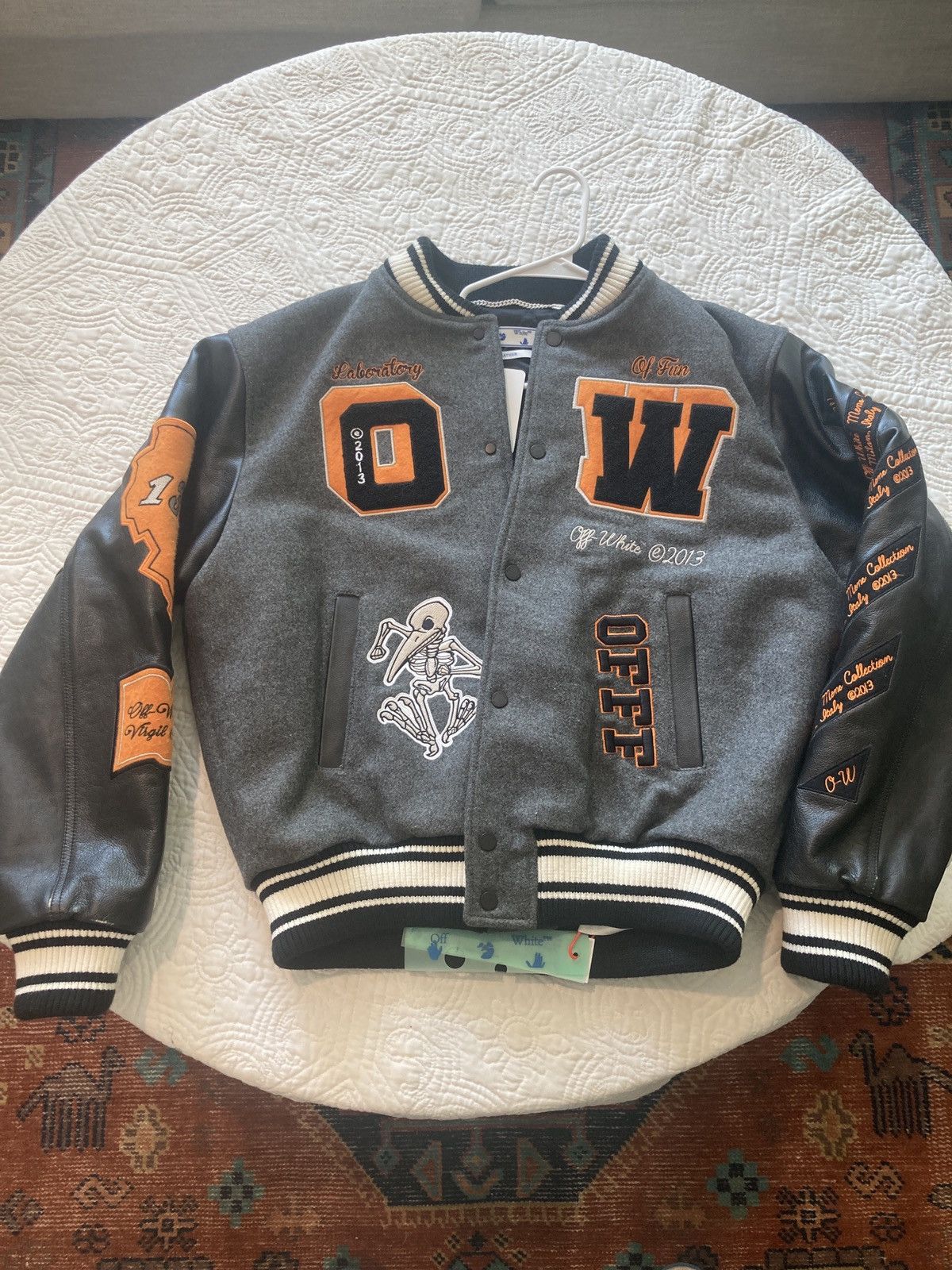 Off-White Classic Off-White Varsity Jacket | Grailed